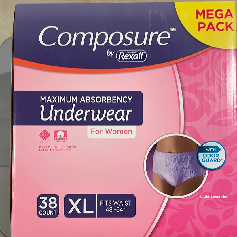 Composure by Rexall Maximum Absorbency UnderWear For Women – Pearls ...